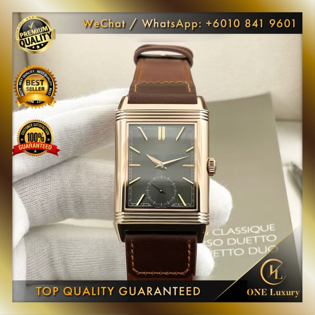 🔥SWISS TOP QUALITY🔥JLC REVERSO CLASSIC DUOFACE WHITE/GREY DIAL ON ...