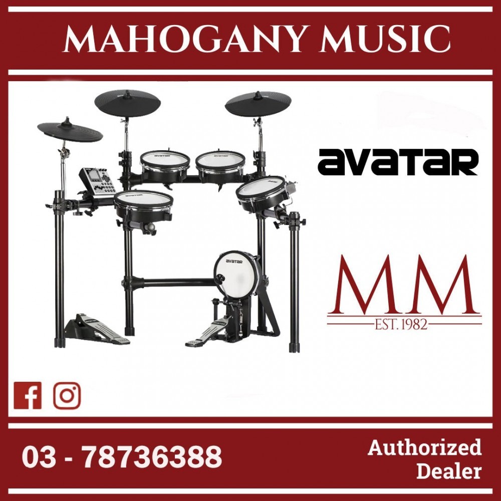 Avatar SD201-1S Professional Dual Triggering 8-Piece Mesh Kit Electric ...