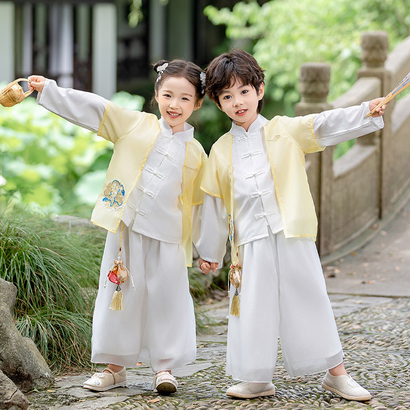 2pcs Boys Cheongsam Suits Chinese New Year Kids Tang Suits CNY Chinese ...