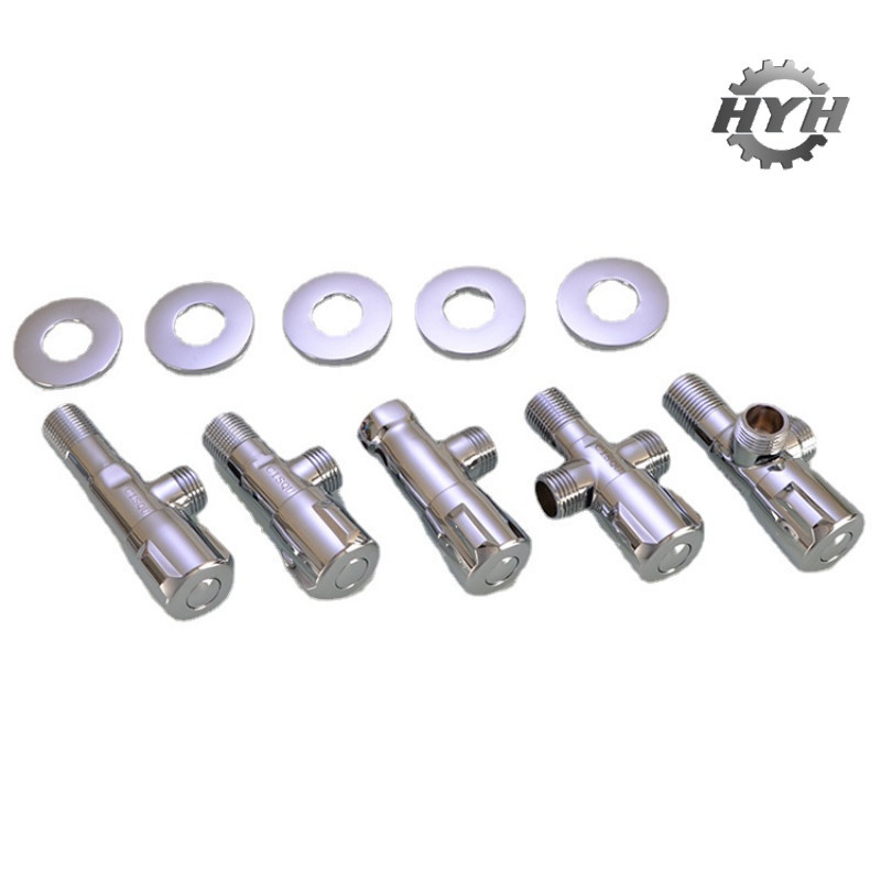 [HYH] Hot and Cold Water Triangle Valve 20mm 1/2 Water Stop Valve 4 Points Valve Basin Vegetable ...