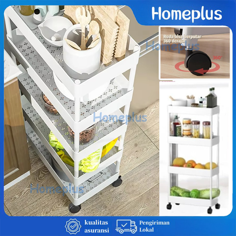 Plastic Kitchen Square Shelf 4 Tiers Plastic Trolley Shelf Toilet Shelf ...