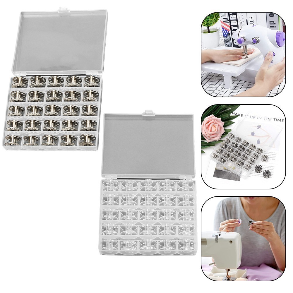 (THEBEST) Sewing Machine Bobbin Storage Box Transparent Plastic Or ...
