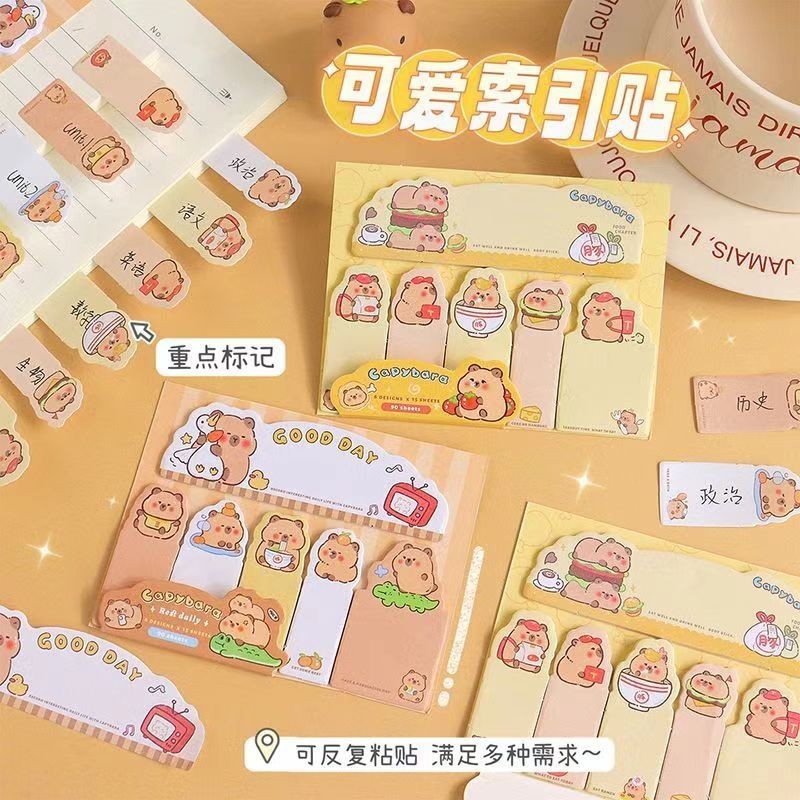 Capybara Sticky Notes Cute Portable School Index Tabs Memo Label Nota ...