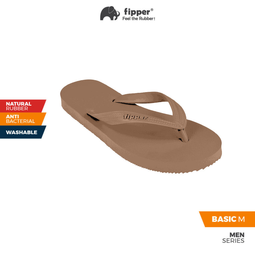 Fipper Basic M Rubber Slipper for Men in Brown (Sorrell) | Shopee Malaysia