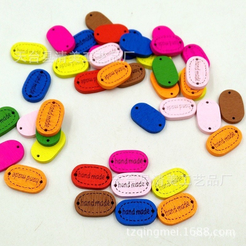 Butang tanda warna 20mm butang butang hiasan logo laser papan kayu ...