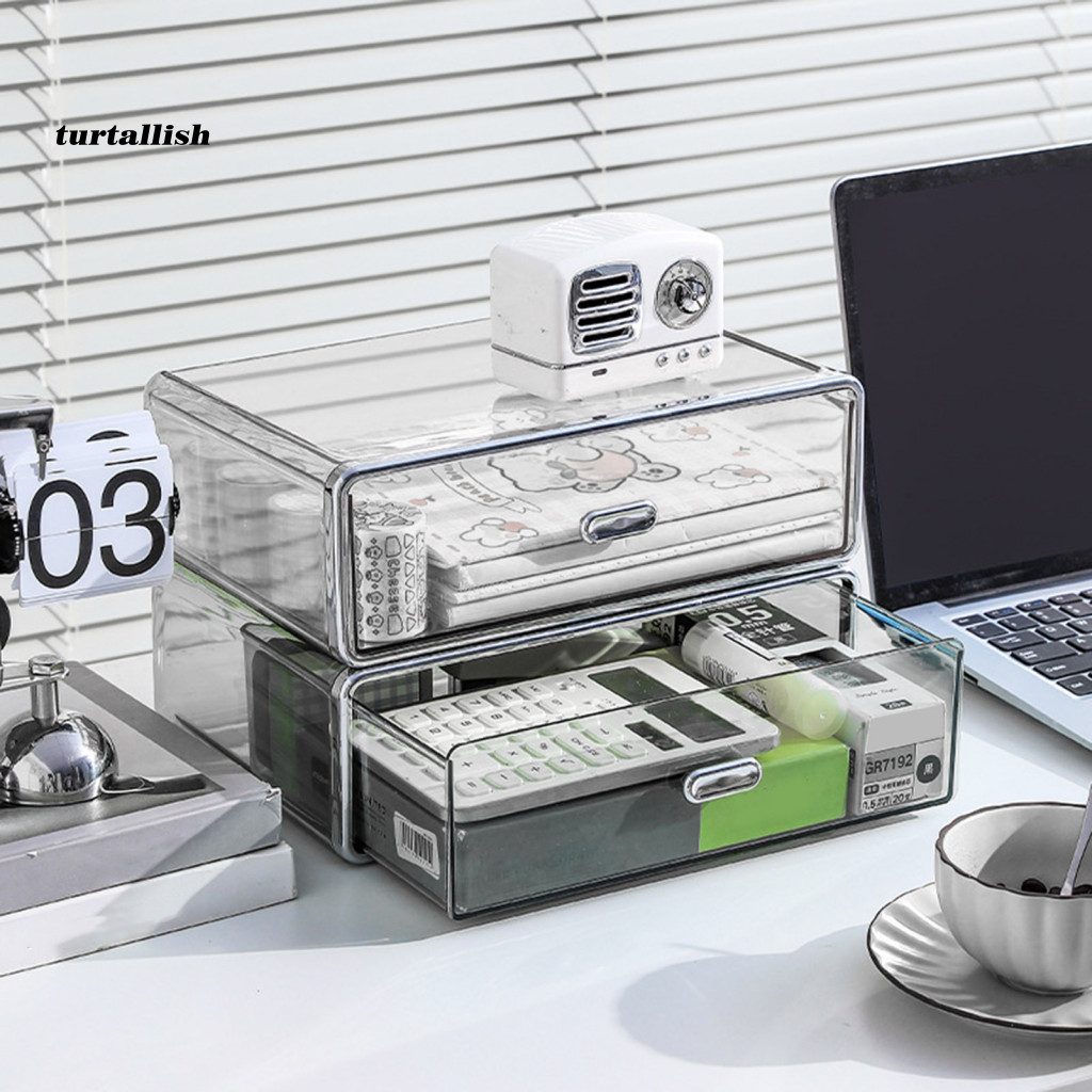 TURT Toiletry Storage Box Stackable Desktop Storage Organizer ...