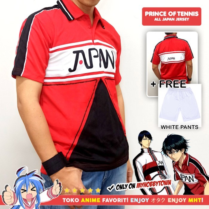 MERAH PUTIH Anime Prince Of Tennis Jersey All Japan Red and White ...
