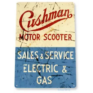 Cushman Motor Scooter Tin Sign Auto Automobile Mechanic Advertisement ...
