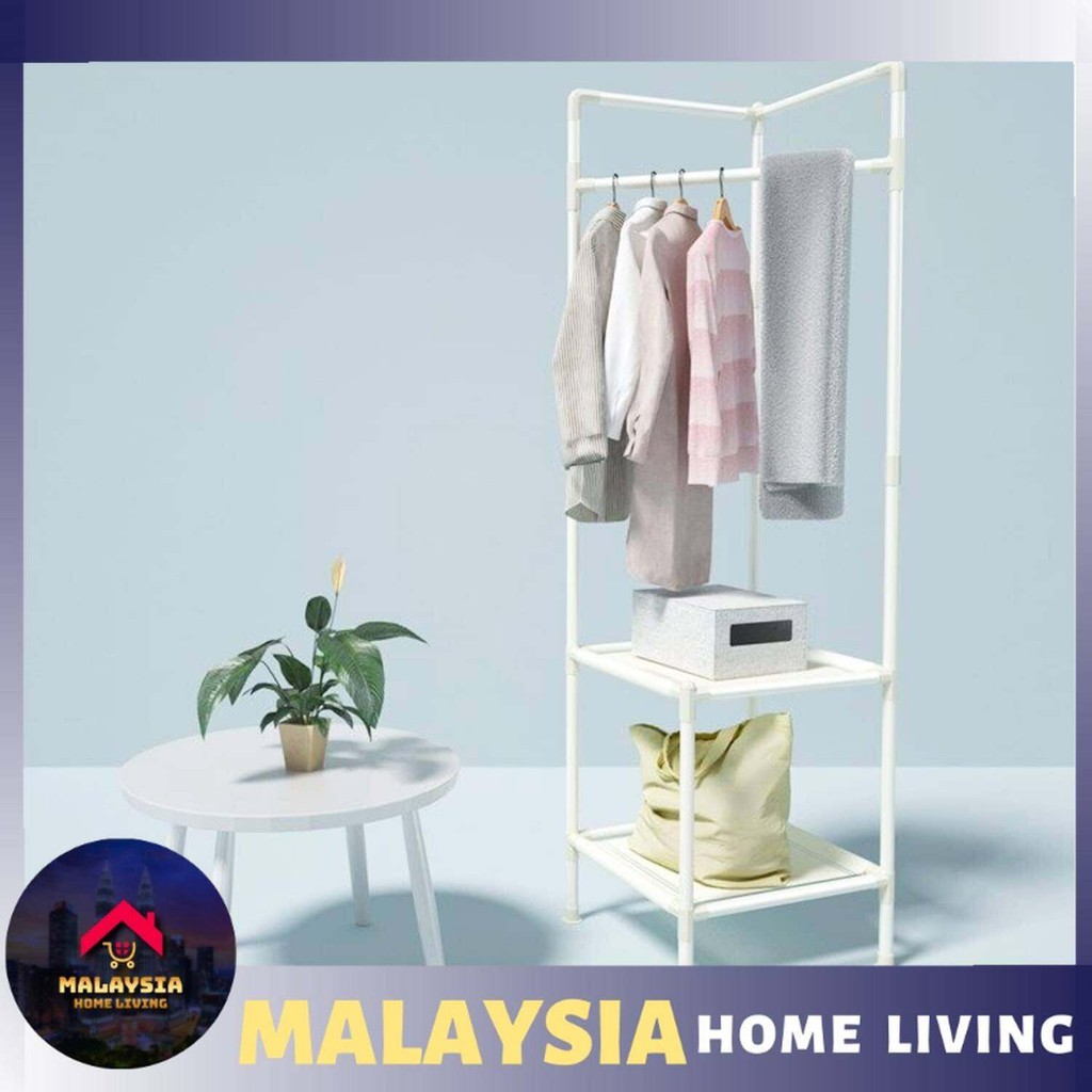 (READY STOCK) Multi-function Floor Standing Clothes Hanger Rack ...