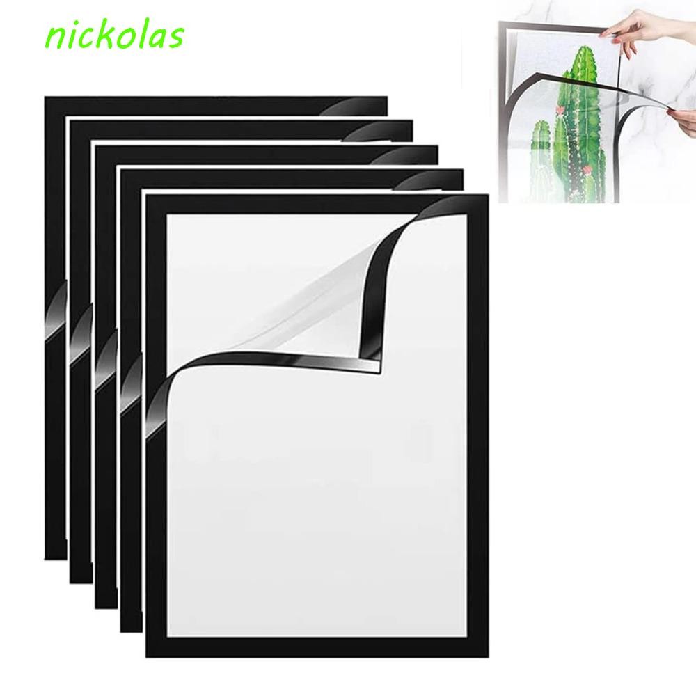 NICKOLAS 3PCS Self-Adhesive Photo Frame, Plastic Portable Magnetic ...