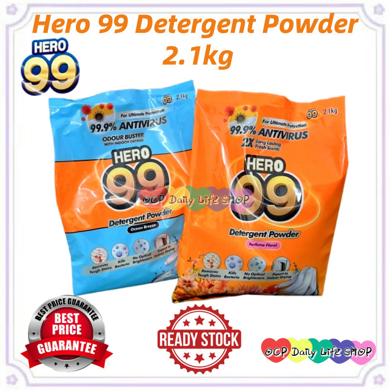 [READY STOCK] HERO 99 Detergent Powder 2.1KG | Powerful Stain Removal ...