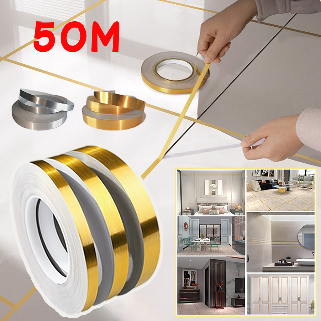 500cm Roll Roll Gold Sticker / Ceramic Grout Barrier / DIY Wardrobe ...