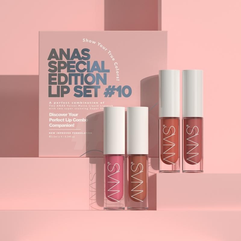 ANAS Lip Set 4 Pcs in 1 Box (2 Lipmatte & 2 Lip Gloss) | Shopee Malaysia