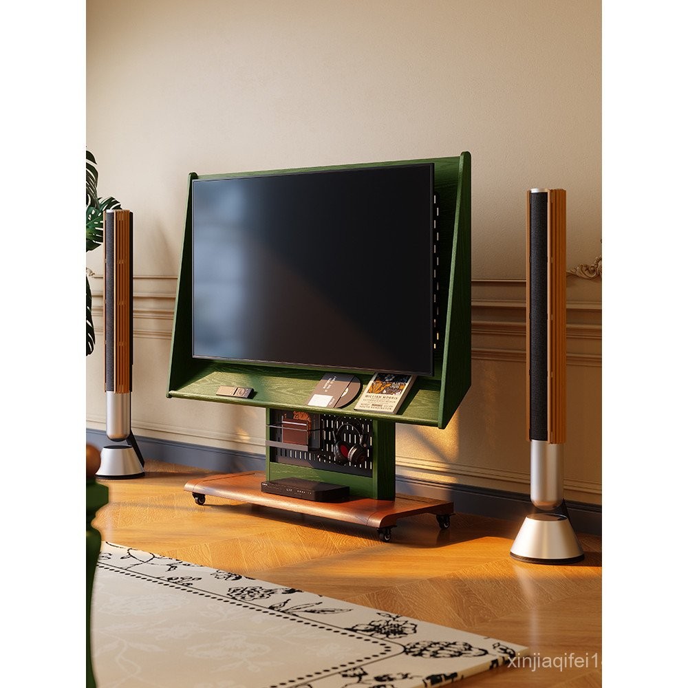 Universal Movable TV Floor Stand Solid Wood Stand French Retro Living ...
