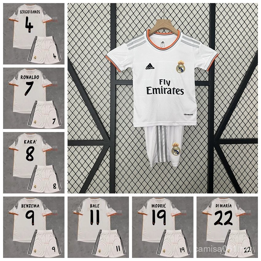 2013-14 Season Real Madrid Retro Home Soccer Kids Kit Ramos Cristiano ...