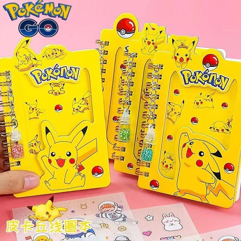 Pokemon Cartoon Pikachu Cute Coil Book Portable Palm Book Hard Face ...