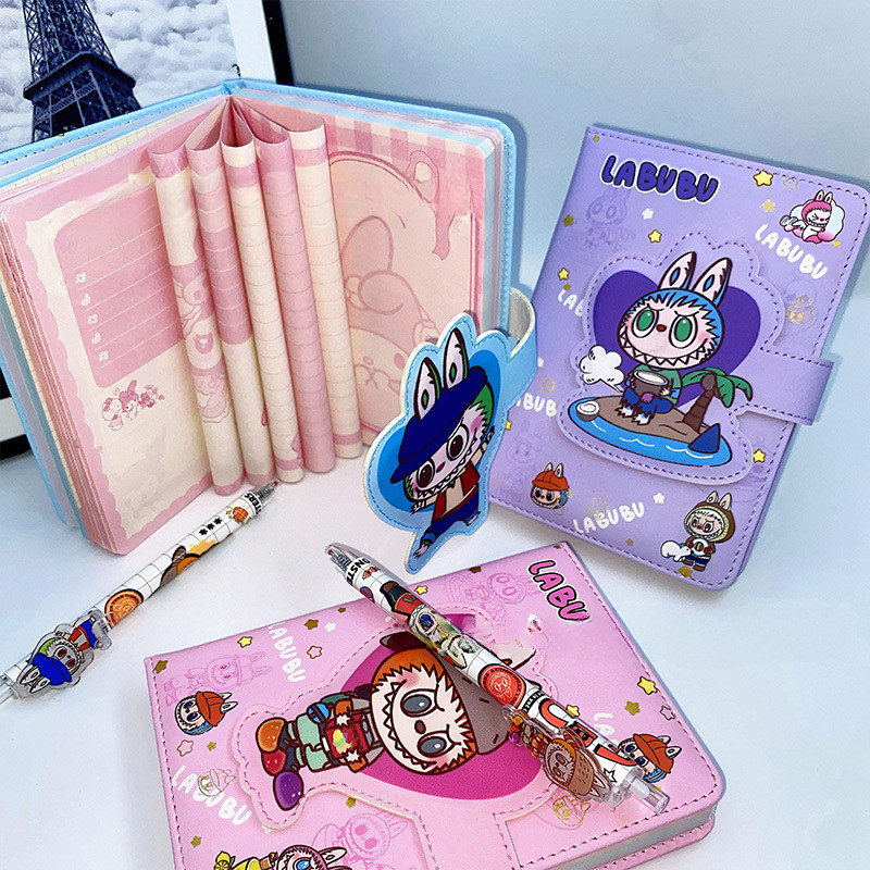 Labubu The Monster Notebook Pen Stationary Kids Students Notepad ...