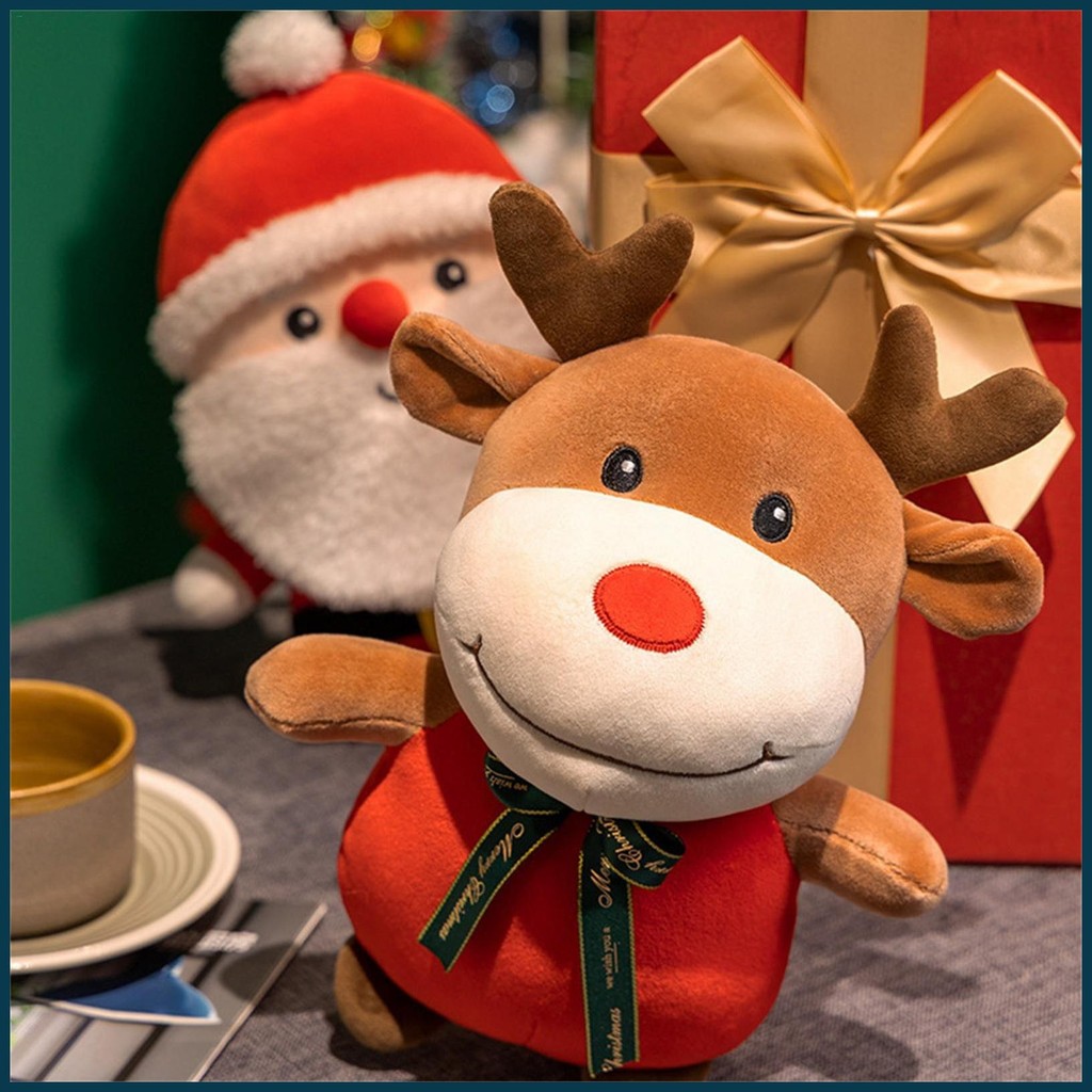 Christmas Stuffed Animals Cute Reindeer Plush Stuffed Santa Claus ...