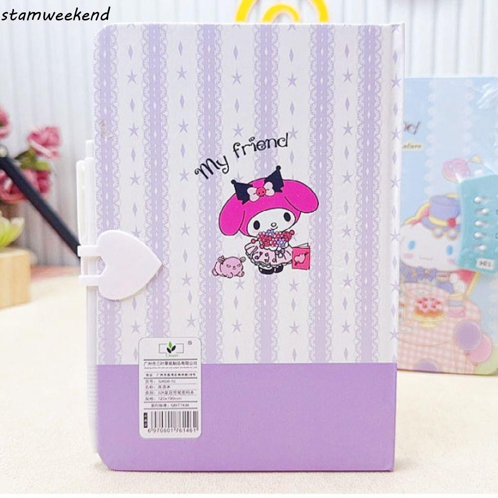STAMWEEKEND Kuromi Diary Notepad, Melody Color Page Notebook With Lock ...