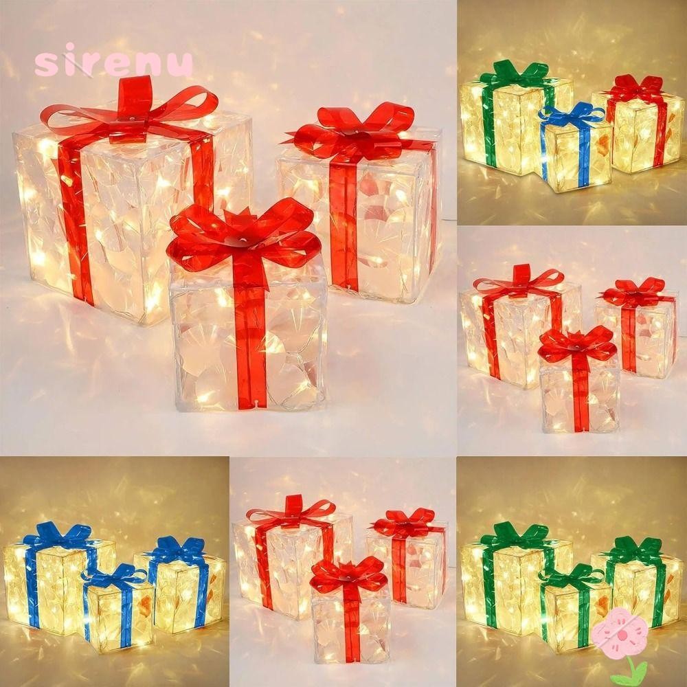 SIRENU 3Pcs/Set Christmas Gift Box Set, Luminous Folding Christmas ...
