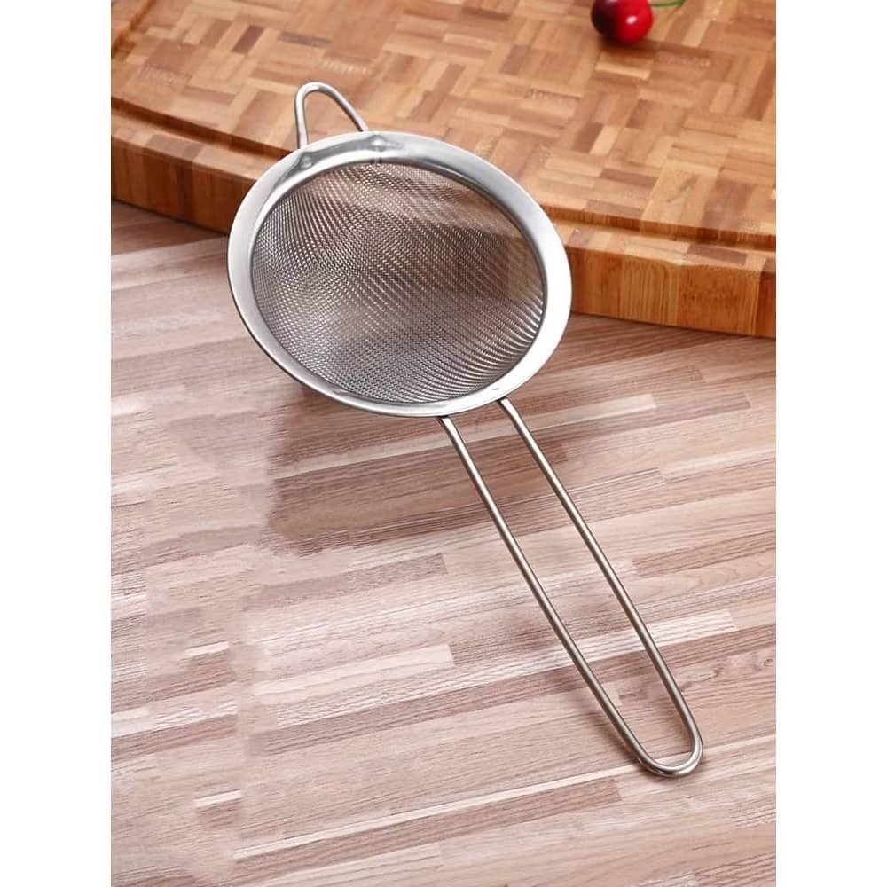 🇲🇾Kitchen Stainless Steel Wire Fine Mesh Oil Strainer Flour Colander ...