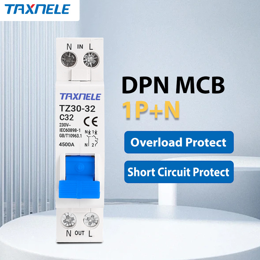 DPN 1P+N Mini Circuit Breaker MCB 6A 10A 32A Din Rail Mounting Cutout ...