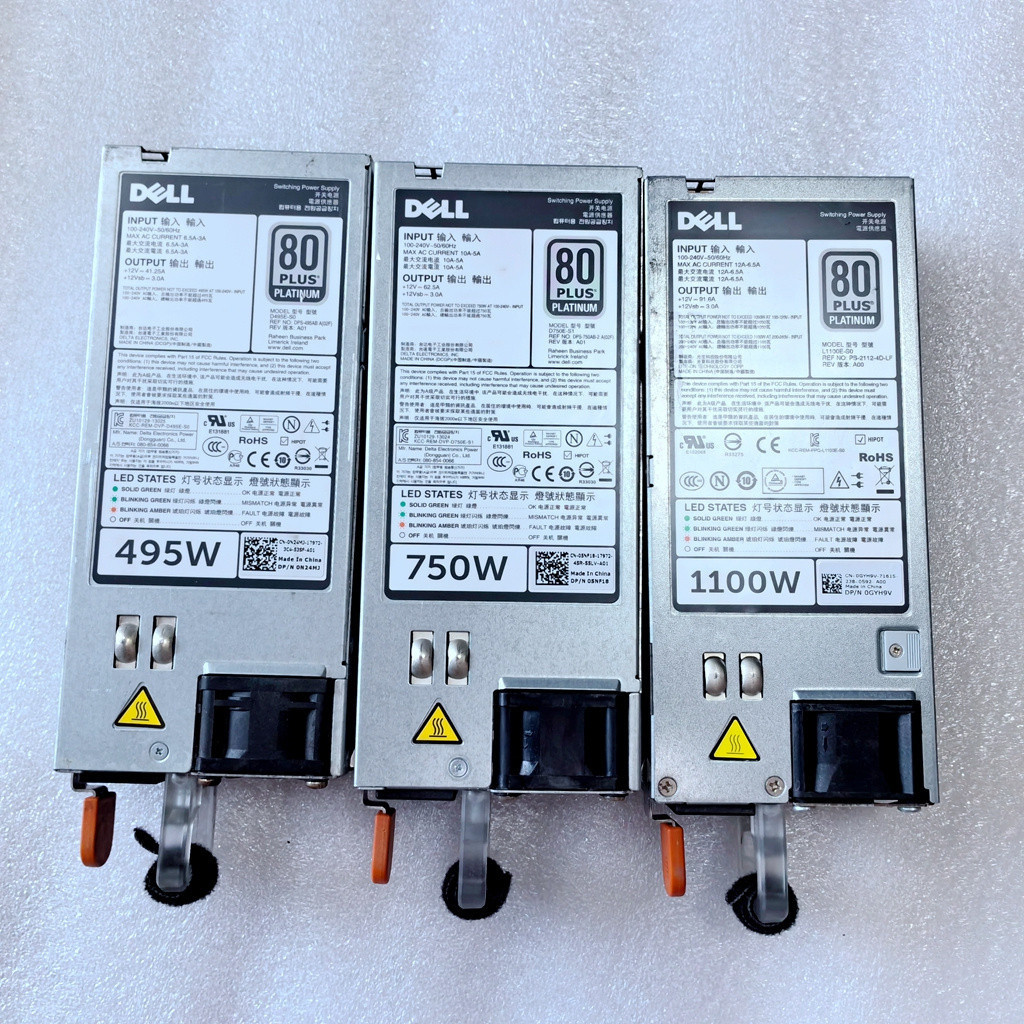 Dell DELL 495W 750W 1100W Power Supply R620 R720 T620 Server Power ...