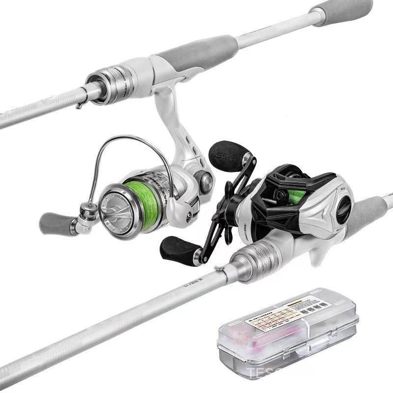 Lure Rod putih kecil Set pemula karbon panjang pemutus Rod laut ...
