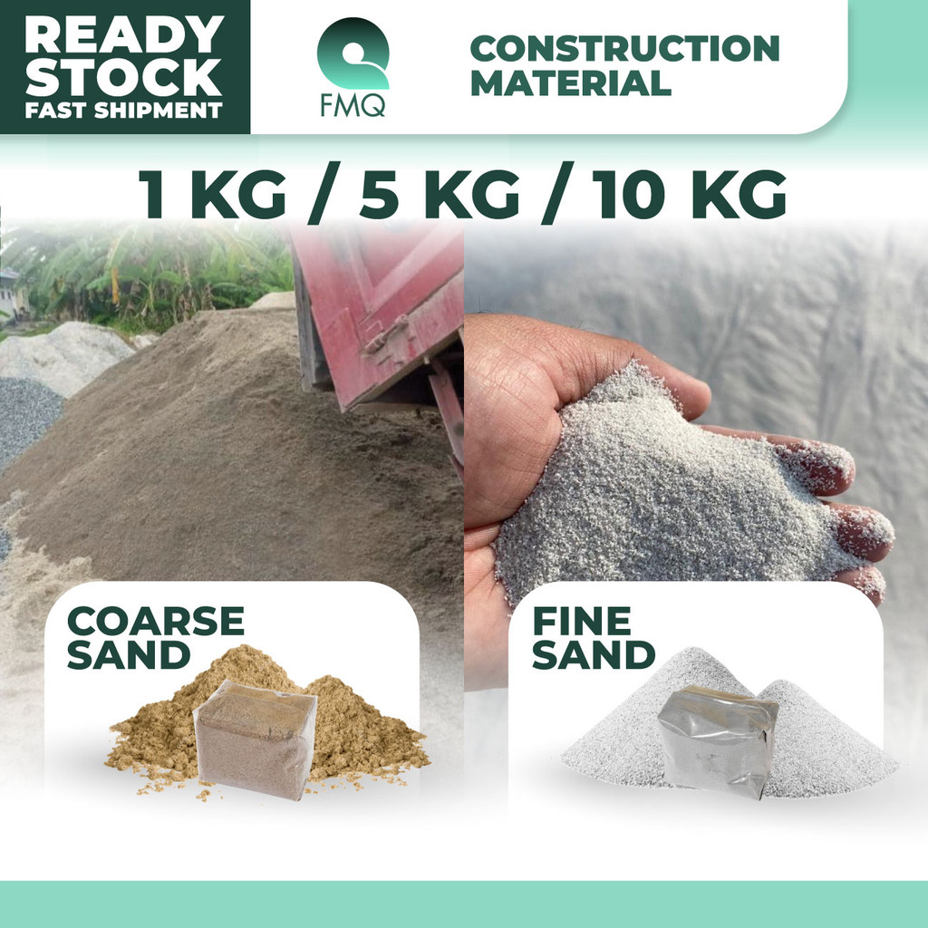 Pasir Kasar Halus Coarse & Fine Sand (1KG 5KG 10KG) Untuk Konkrit ...