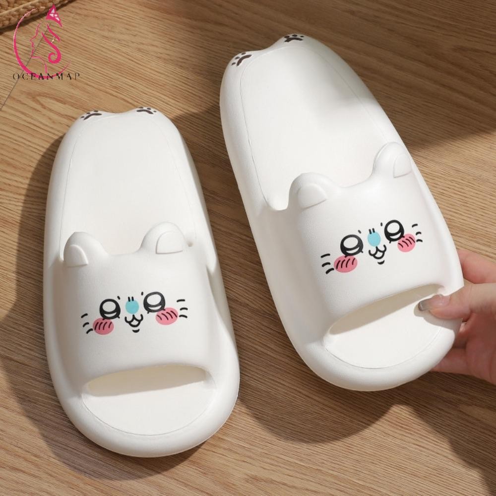OCEANMAP Anime Chiikawa Slippers, Cartoon Thick Sole Momonga Slides ...