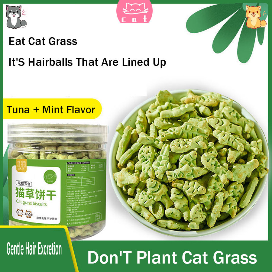 300 Pcs Pet Treats Catnip Biscuits Cat Grass Small Fish Biscuits Molar ...