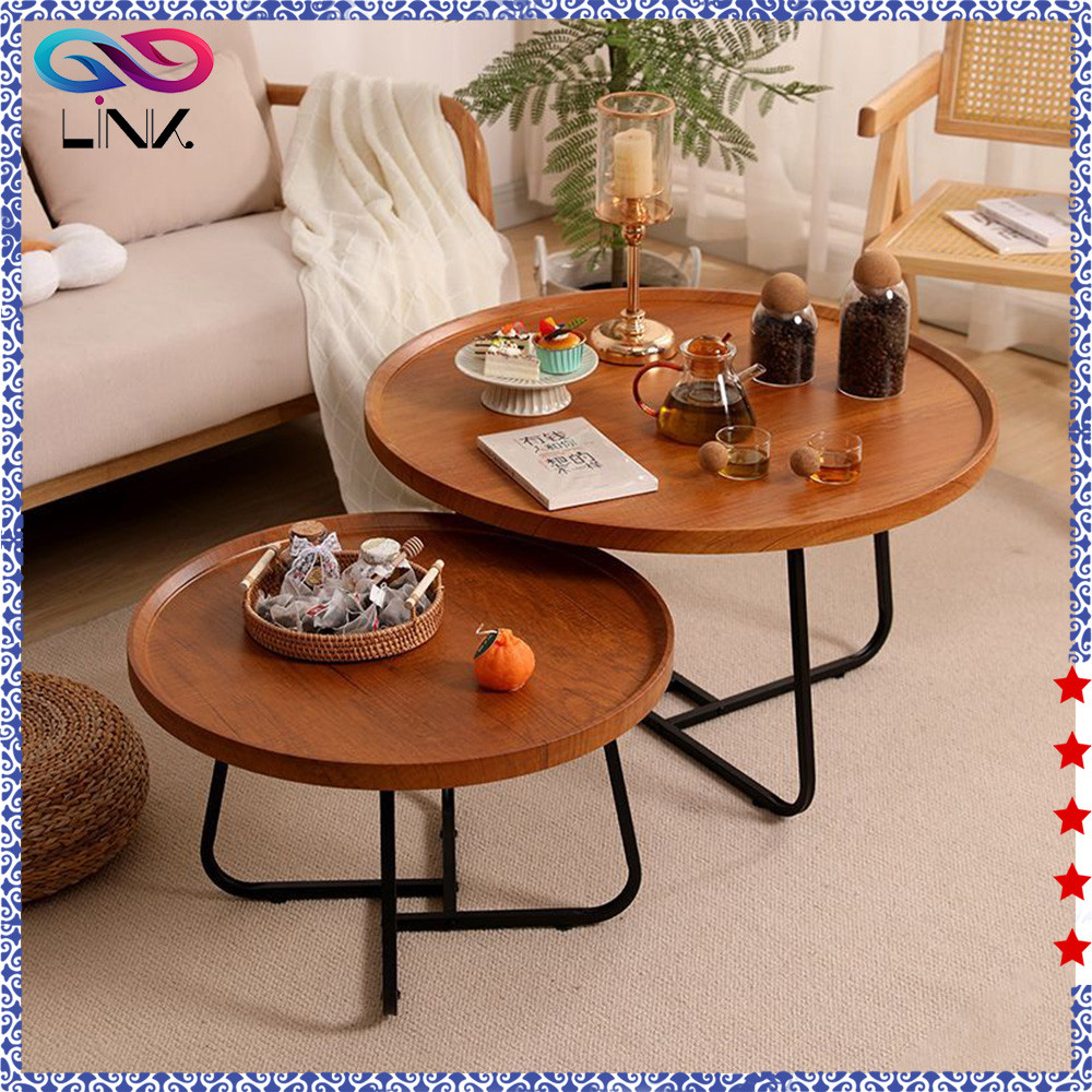LINK Meja Kopi/small round table Kayu Combination coffee table simple ...