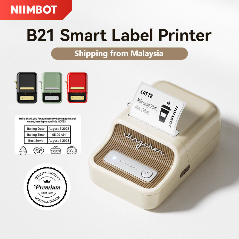NIIMBOT B21 Label Printer Portable Sticker Printer Thermal Printer ...