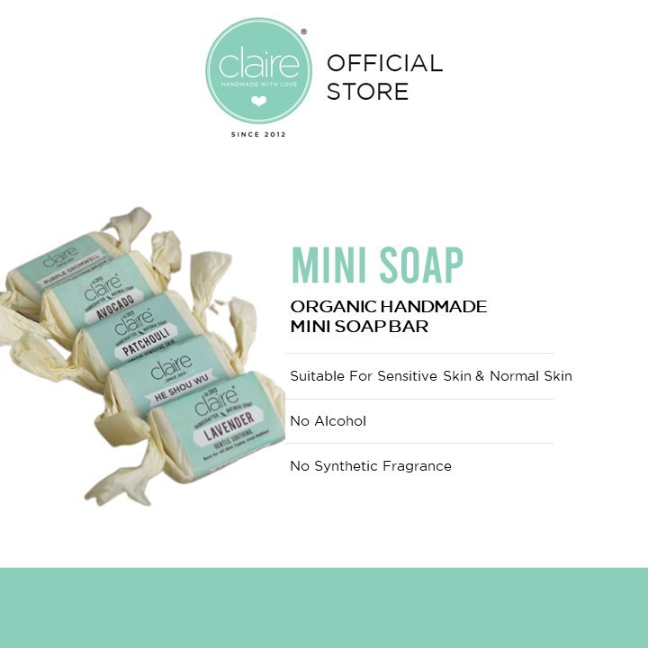 Claire Organics Handmade Mini Soap Bar | Shopee Malaysia