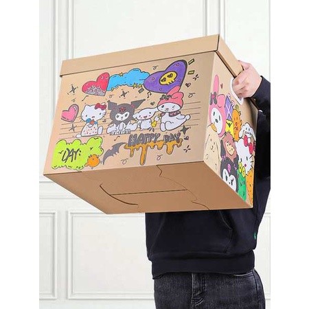 kotak hadiah kotak hadiah besar Birthday gift box empty box graffiti ...