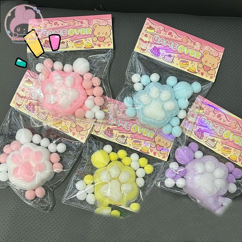 thewoodfamer Cartoon Pearl Cat Claw Squeeze Pinching Transparent Toy ...