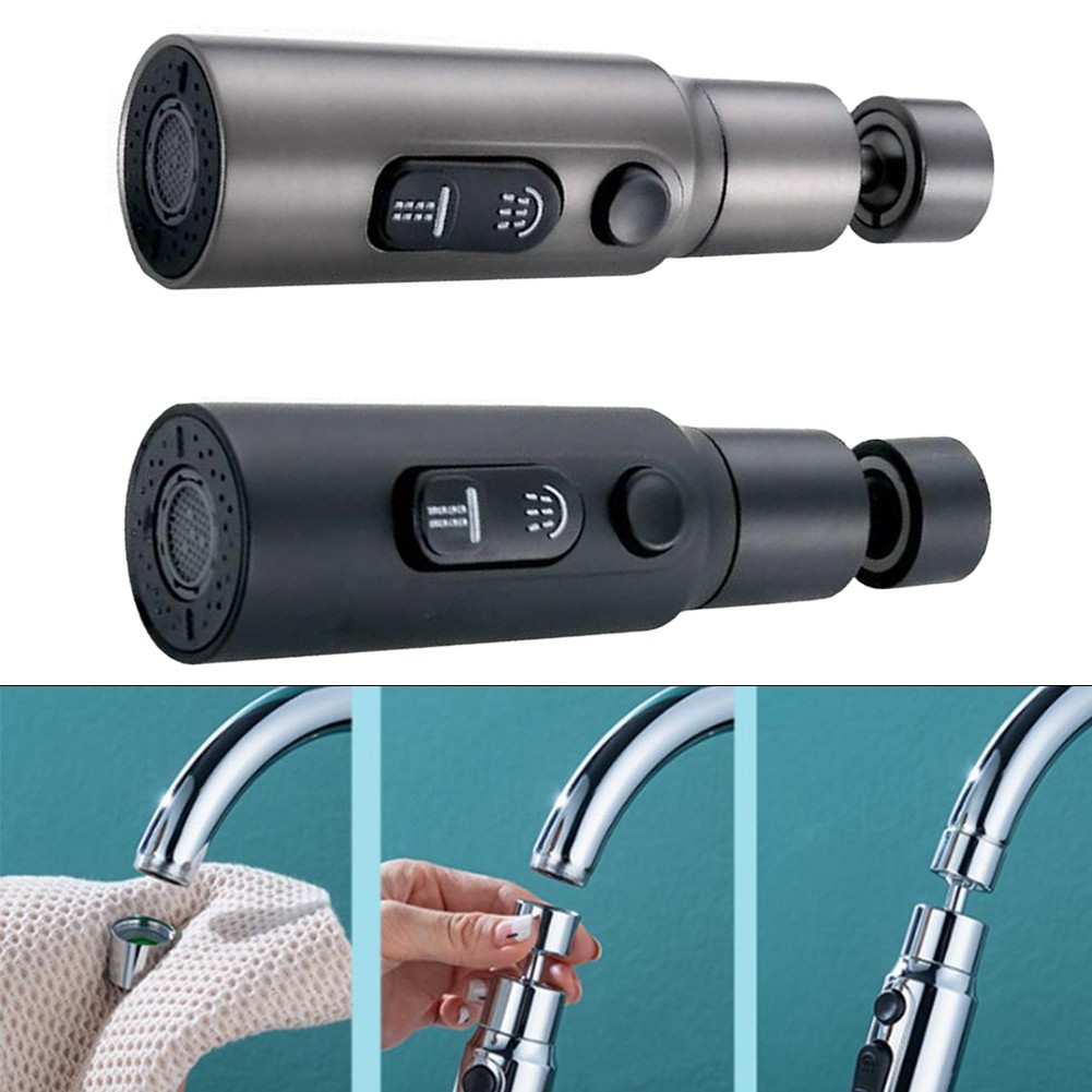 Rotary Faucet 3 Water Output Modes ABS Material Brass Material Double ...