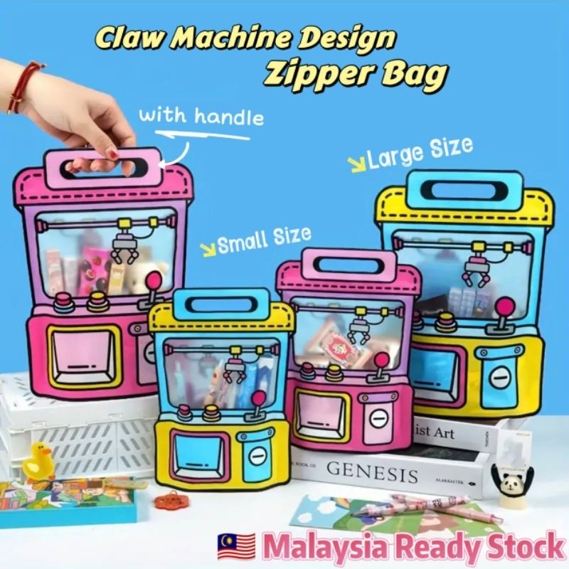 Claw Machine Design Goodies Bag Zipper Plastic Bag For Kids Birthday ...