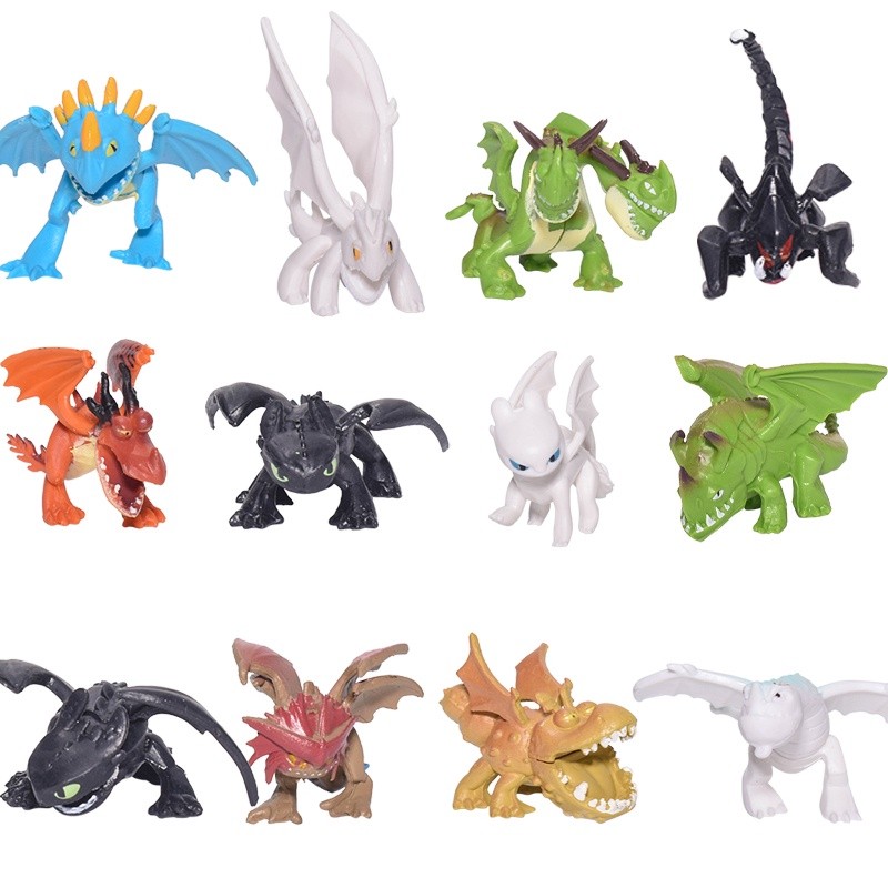 12pcs/Set How To Train Your Dragon Hiccup Toothless Monstrous Nightmare ...