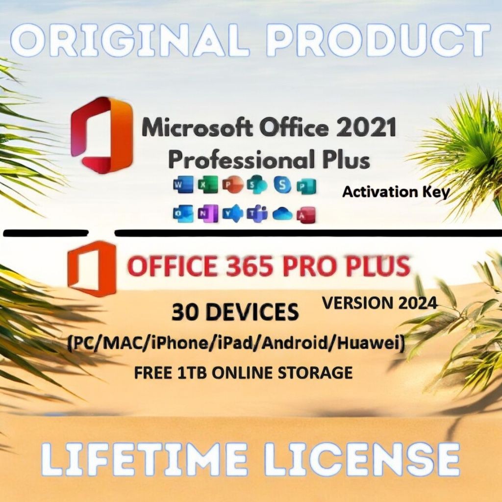 2024 / MICROSOFT OFFICE 365|2021|2019|2016|2013|2010|Professional Plus Product License Activated ...