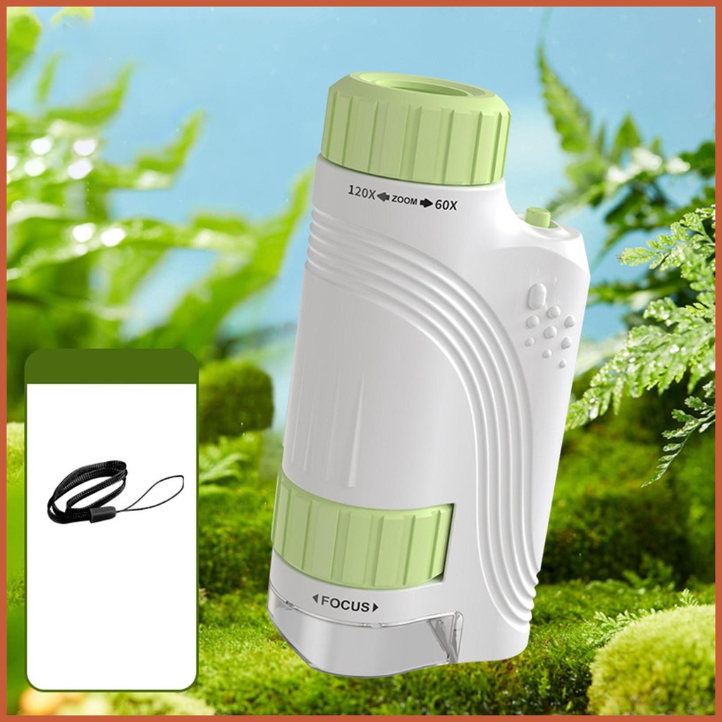 Pocket Microscope for Kids 60x-120x Microscope Pocket Toy with Light ...