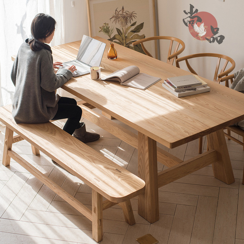 Silent Style White Waxwood Dining Table Household Small Apartment Solid ...