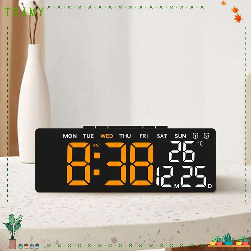 TEAMY Digital LED Clocks, Date Temperature Electronic Wall Clock ...
