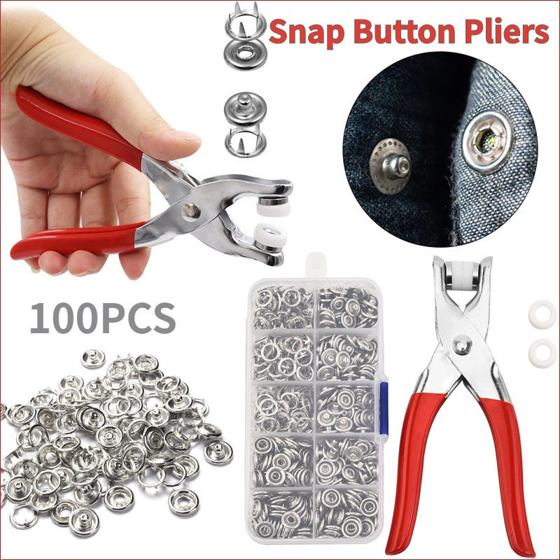 9.5mm Five-Claw Snap Button Plier Metal Snap Button Set Clothes Sewing ...