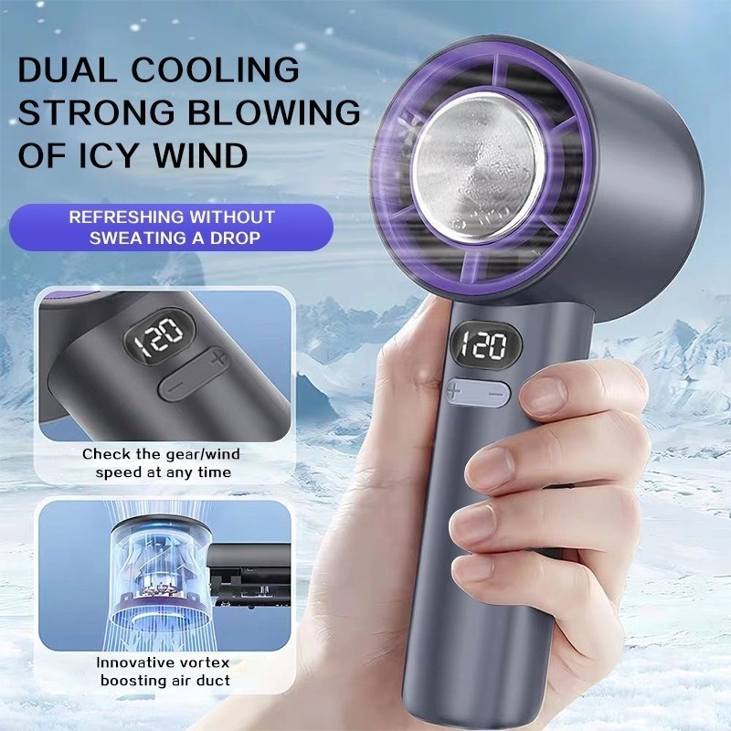 Mini Fan Rechargeable Handheld Turbo Fan 100 Level Cooling Fan Cooler ...