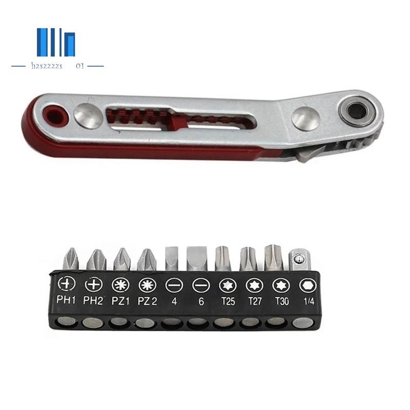 Elbow Mini Ratchet Wrench 90 Degree Offset Screwdriver Handle with Bit ...
