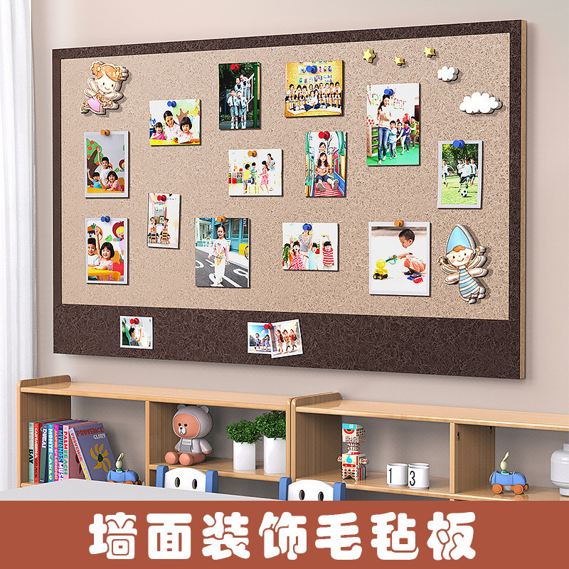 Photo Wall Felt Board Display Wall Perforation-Free Cork Board Polaroid ...