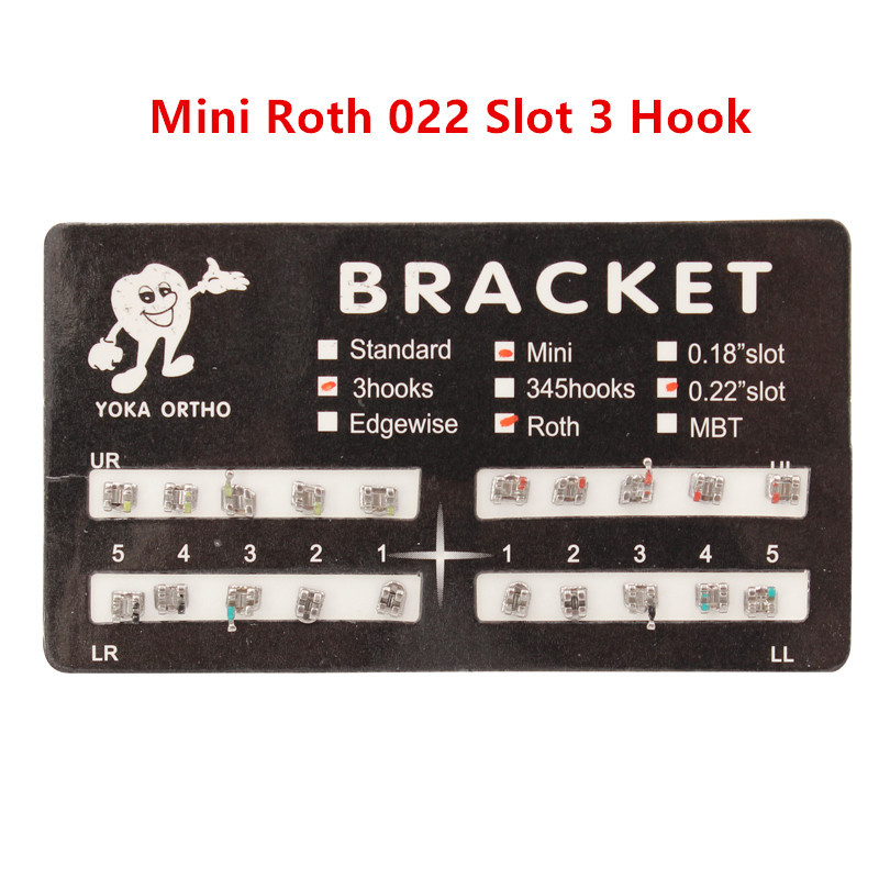 Roth 022 Ortho brackets metal Integral cast mesh bottom MIM black paper ...