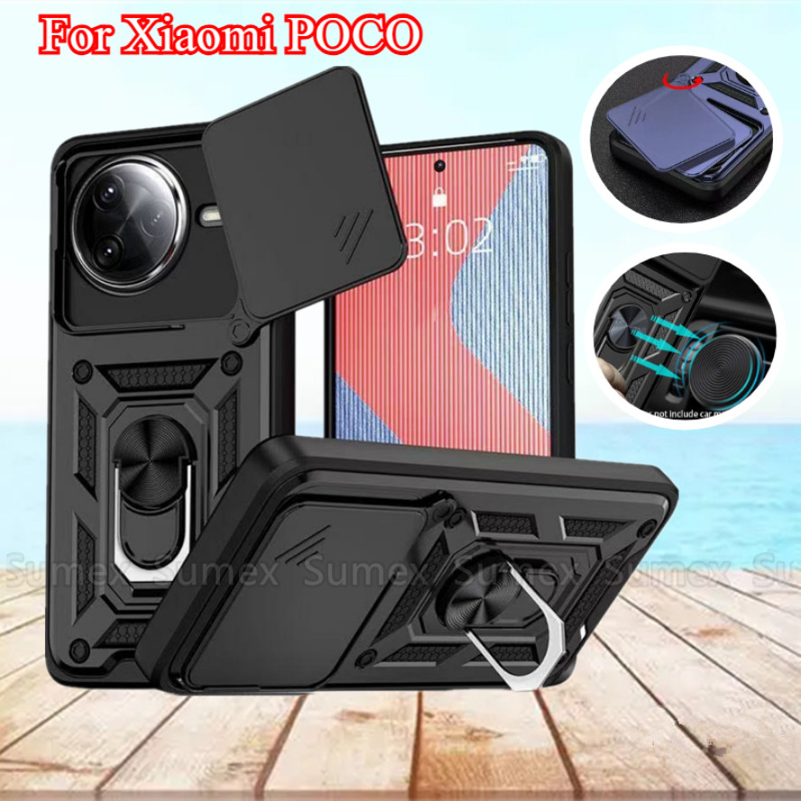 Shockproof Ring Stand Case for Xiaomi Poco F7 Ultra POCOF7 Pro 5G Push ...