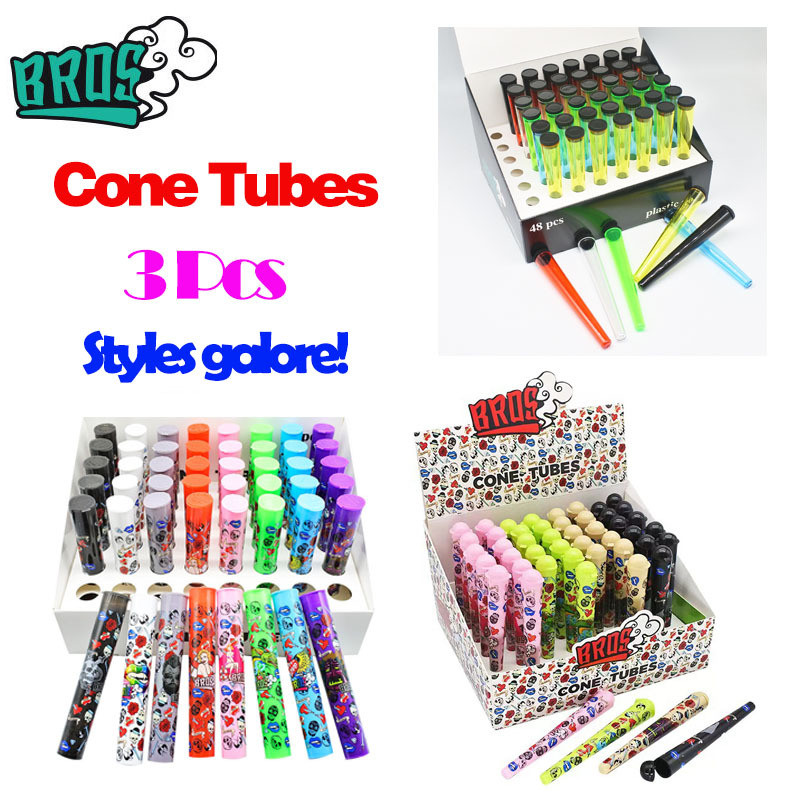 Mini Child-Resistant Moisture-Proof Plastic Cone Tubes with Lids ...